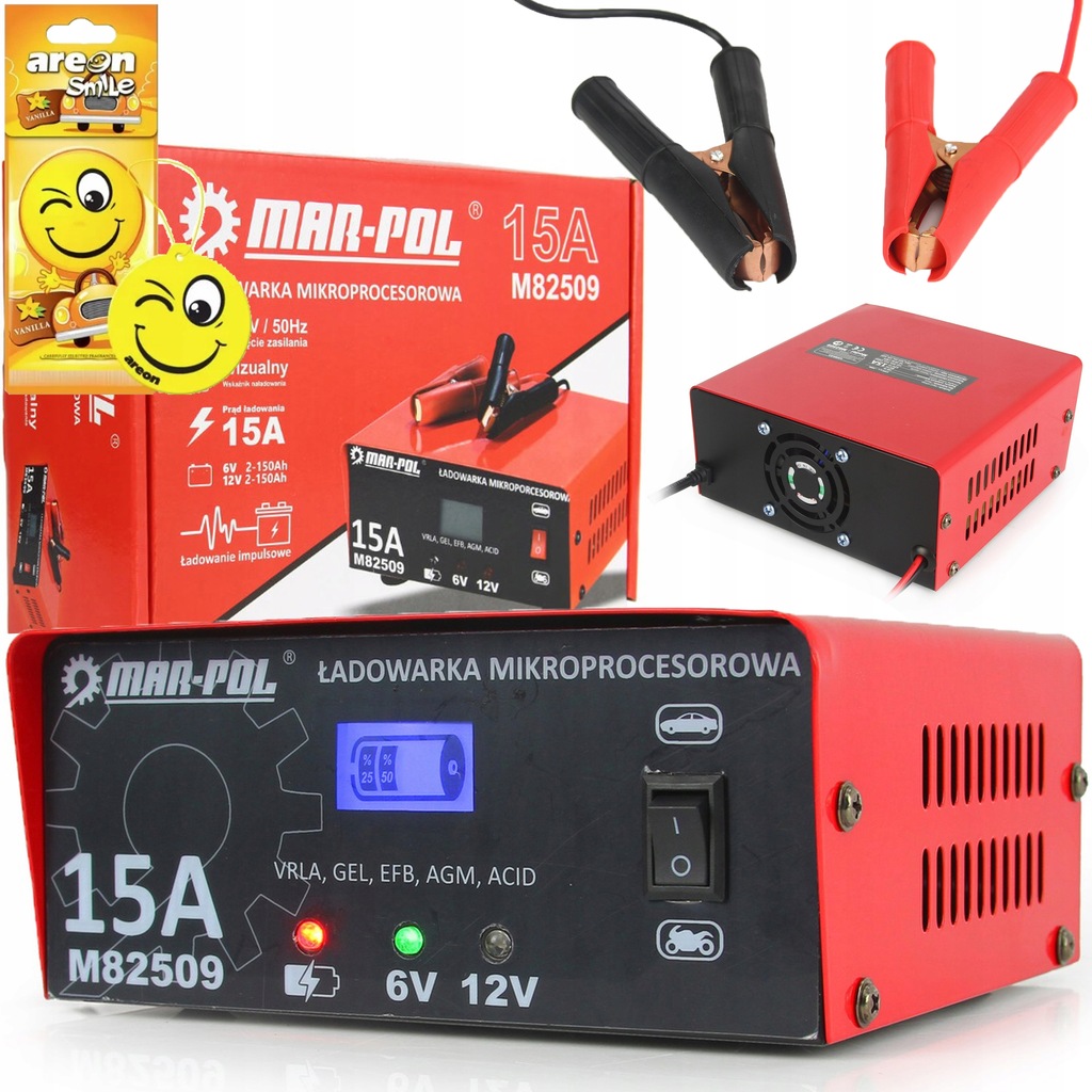 PROSTOWNIK SAMOCHODOWY ŁADOWARKA 6V/12V 15A MARPOL - 12720211562 - oficjalne archiwum Allegro