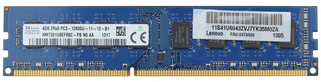 4GB 1600MHz DDR3 HYNIX 2Rx8 PC3-12800U 11-12-B1 EF - 7774608059 - oficjalne archiwum Allegro