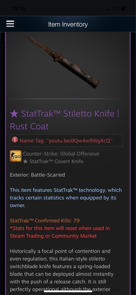 CS:GO Sztylet Stiletto Knife Rust Coat StatTrak - 12171017914 ...