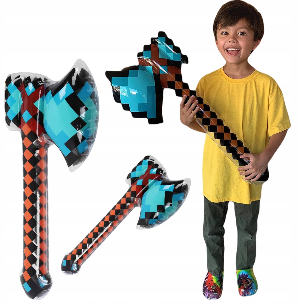 MINECRAFT PIXEL DMUCHANA SIEKIERA TOPÓR DO WODY - 12307410903 ...