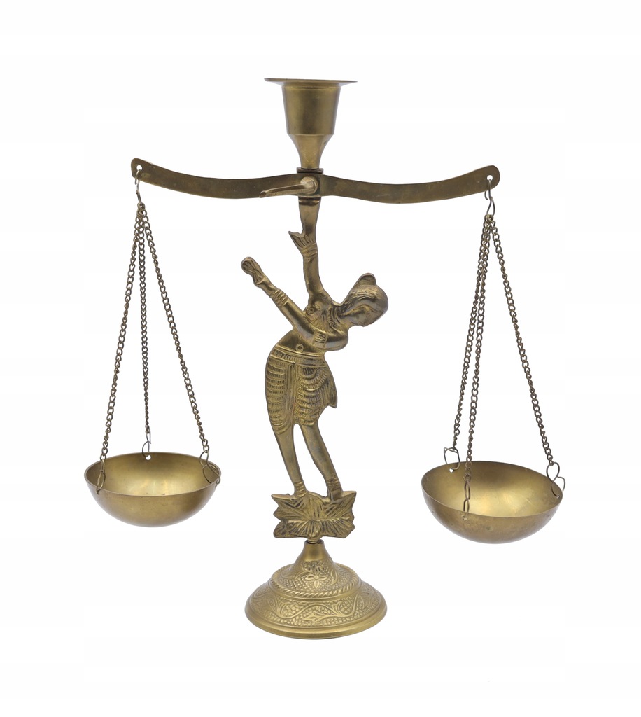 zabytkowy ŚWIECZNIK mosiądz WAGA TEMIDA Indie - 13860762074 - oficjalne ...