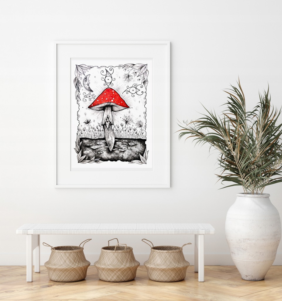 Plakat | Muchomor | Print | Rysunek | Grafika | A3 - 11295995812 ...