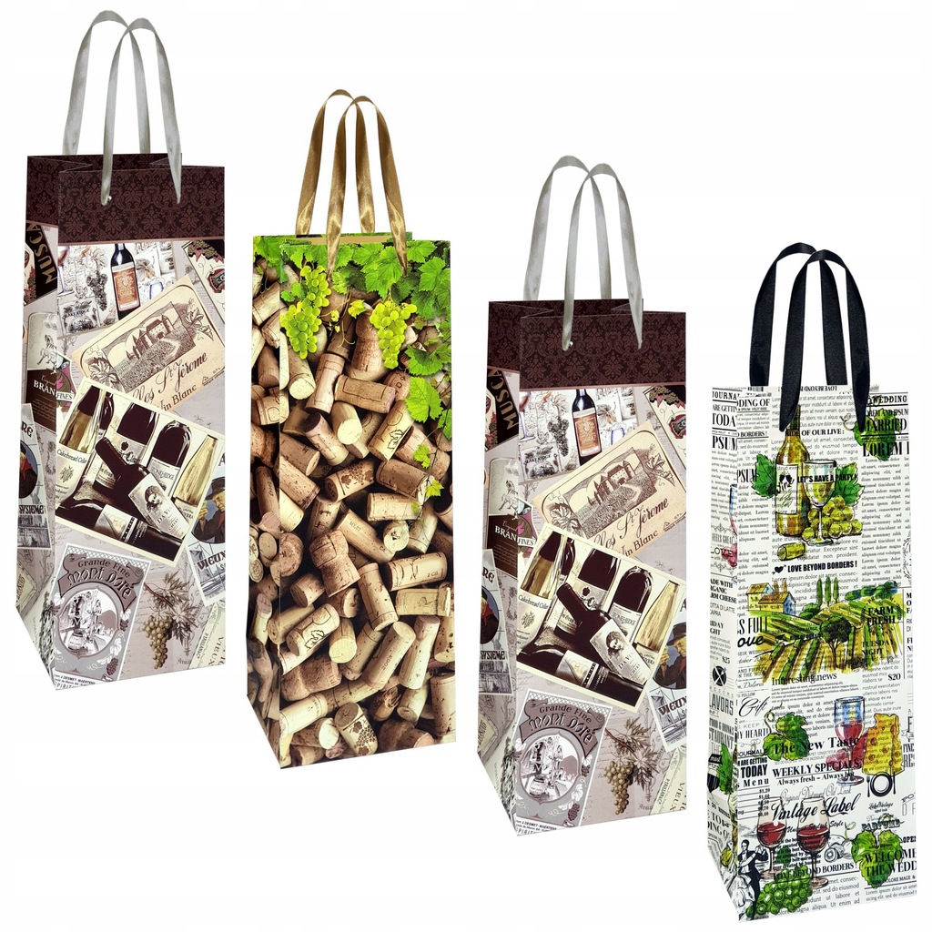 TOREBKA na WINO ALKOHOL TOREBKI prezenty 4 szt - 13452891398 - oficjalne archiwum Allegro