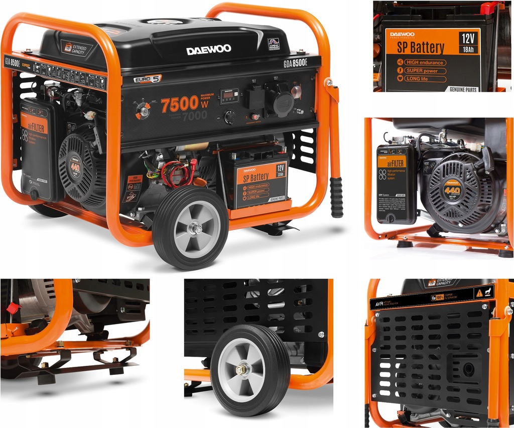 Agregat prądotwórczy Daewoo GDA 8500E 7,5kW AVR - 13099963104 - oficjalne archiwum Allegro