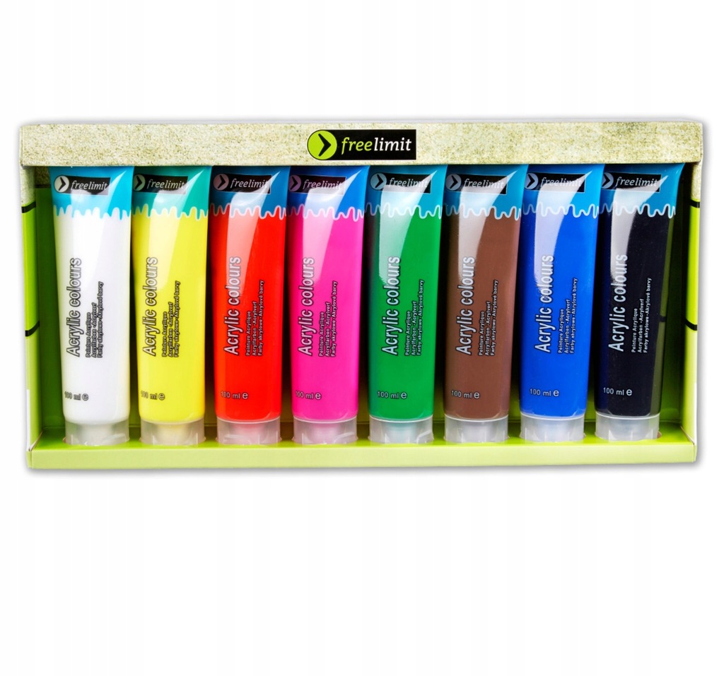 FARBY AKRYLOWE AKRYLE ZESTAW 8 X 100ML - 7785377343 - oficjalne ...