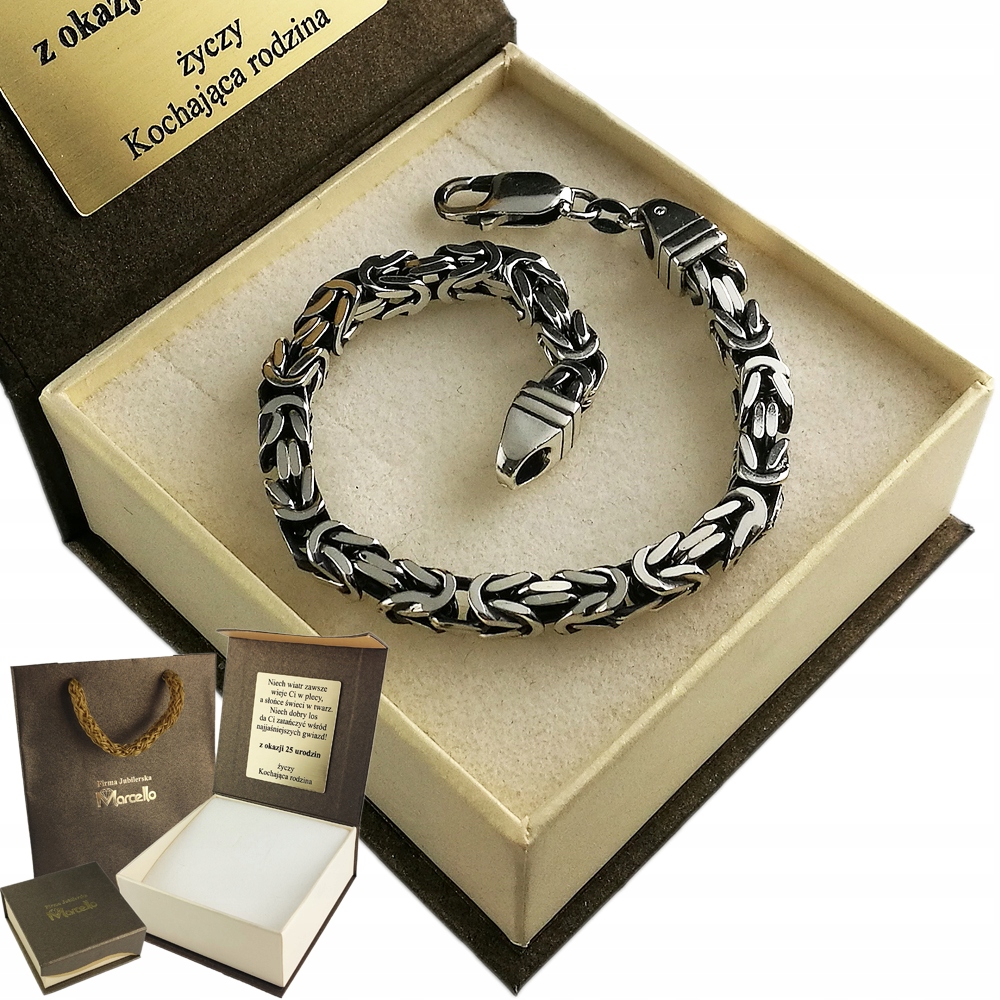 SREBRNA MĘSKA BRANSOLETKA SPLOT KRÓLEWSKI-KUTY - 8955090148 - oficjalne ...