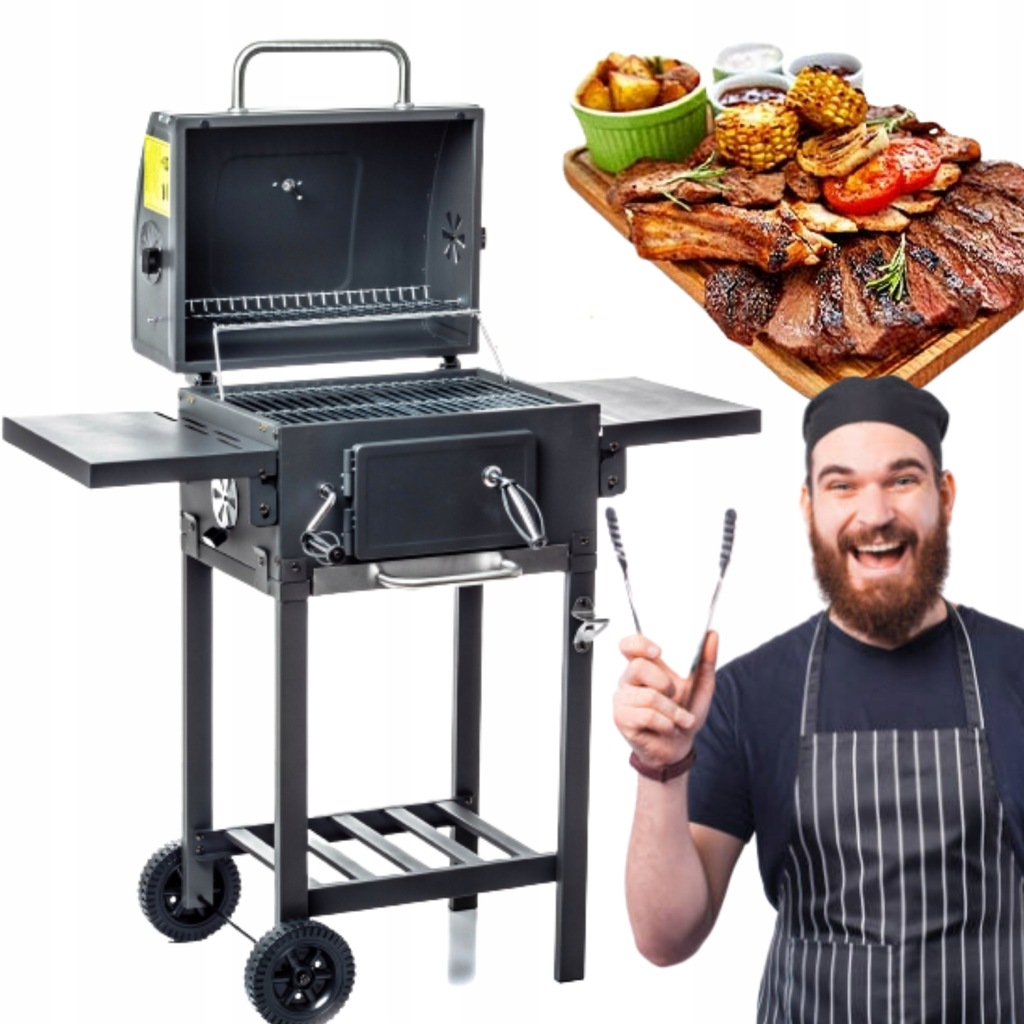 GRILL OGRODOWY Węglowy pokrywa Popielnik GRIL BBQ - 12104806932 ...