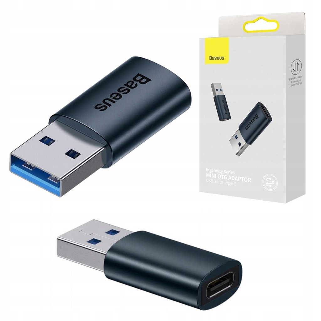 BASEUS ADAPTER PRZEJŚCIÓWKA USB-A DO USB-C - 12141960595 - oficjalne ...