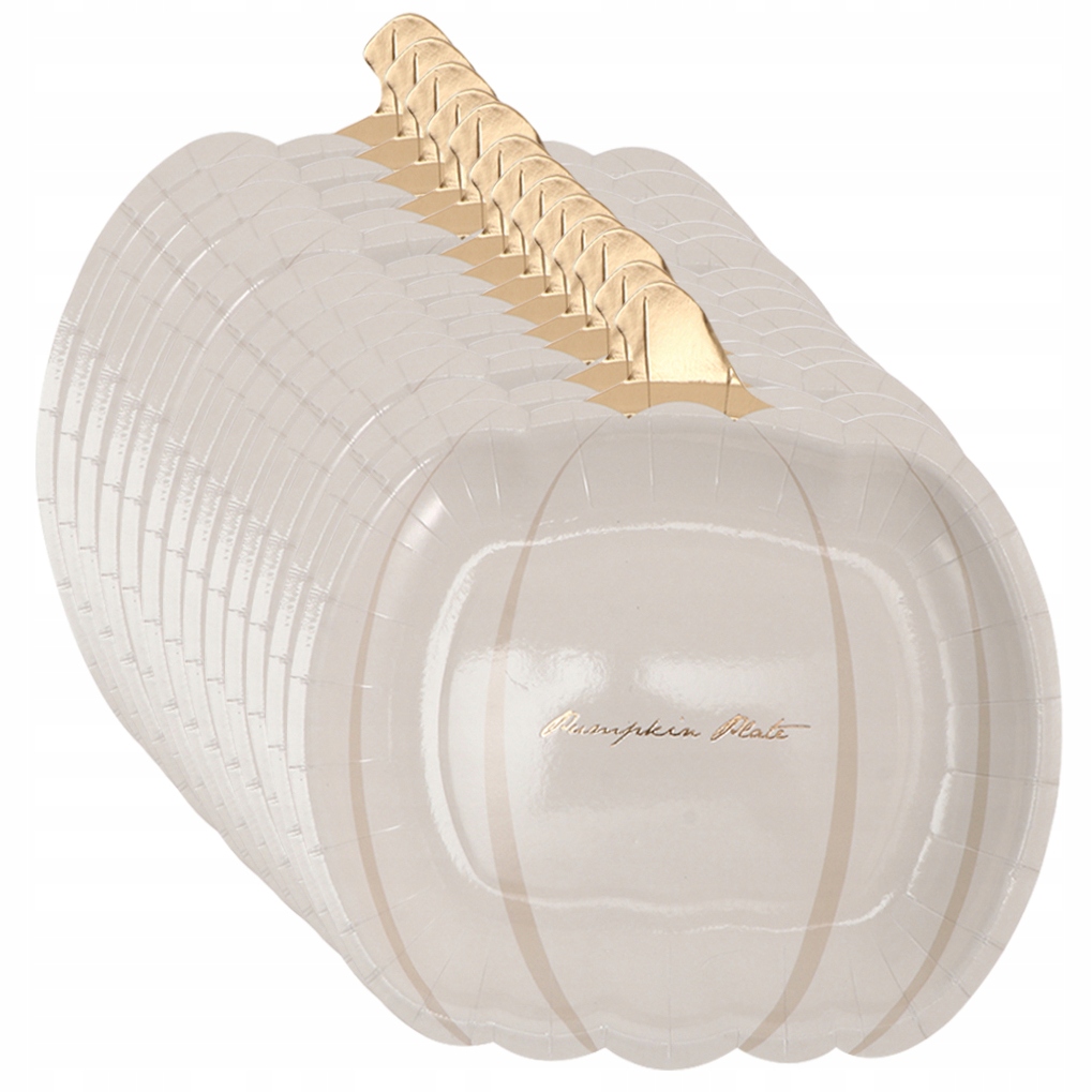 PUMPKIN PAPER PALLET PLATES STRAW DINNER 30 PCS - 14335440197 ...