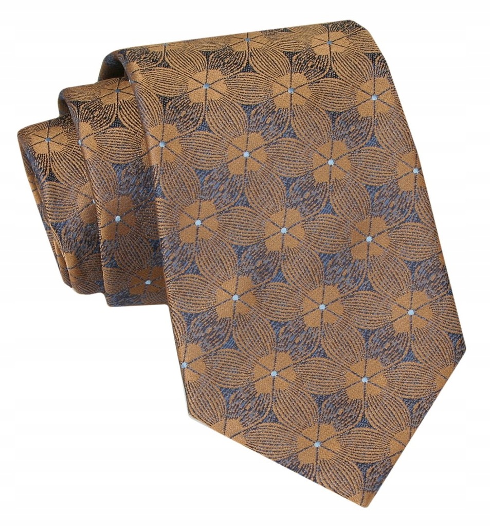 Krawat - ALTIES - Karmelowy w Kwiaty - 13884747896 - oficjalne archiwum ...