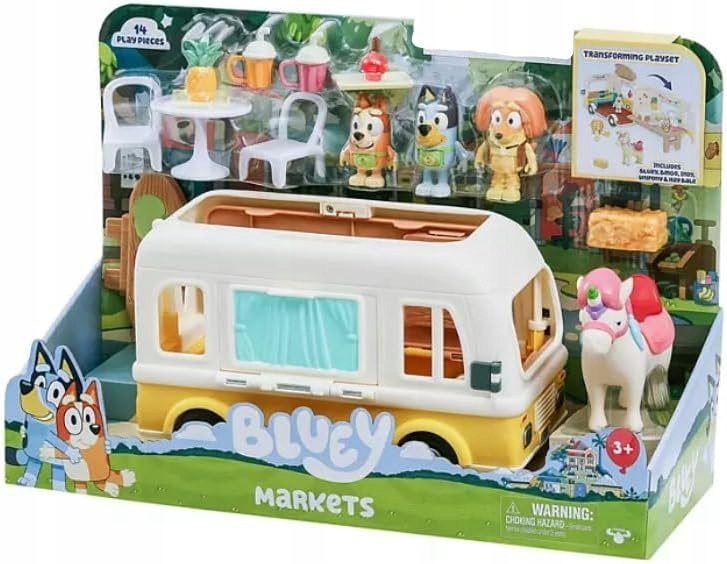Bluey Markets 14 sztuk Rozkładany Kamper w kiosk, Unicorn i inne ...