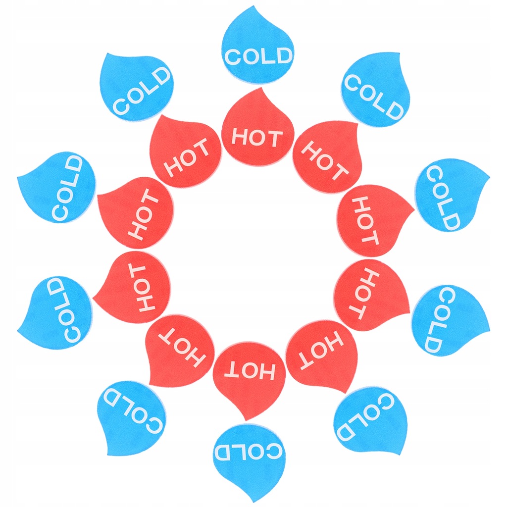 HOT AND COLD STICKERS DECALS DROP WATER SIGN RED BLUE SINKS LABEL 5 ...