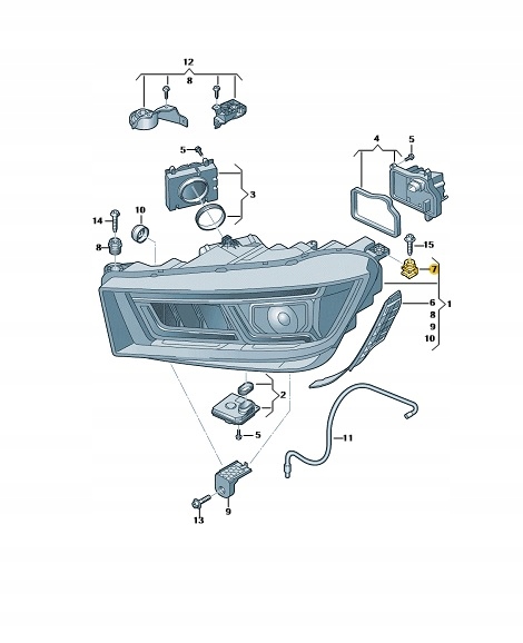 Wkładka regulacyjna reflektora 4G8806305 VAG OE - 12554578389 ...