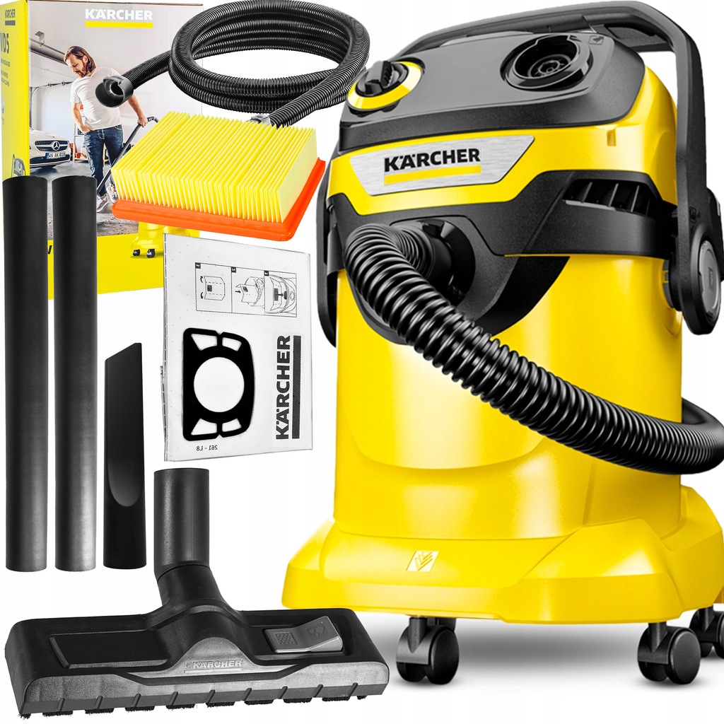 POTĘŻNY ODKURZACZ PRZEMYSŁOWY KARCHER WD5 4500W TURBO NADMUCH NOWY ...