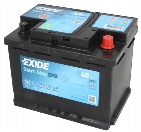 AKUMULATOR EXIDE EFB EL600 60AH/640A 12V +P EFB - 13262799001 ...