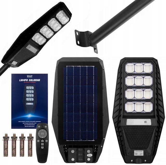 LAMPA SOLARNA ULICZNA LED 240W CZUJNIK RUCHU PILOT - 13098338436 - oficjalne archiwum Allegro