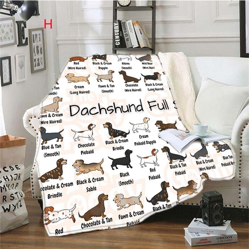 KOC 3D Print jamnik szczeniak Cartoon koc ciep?y - 13044754578 ...