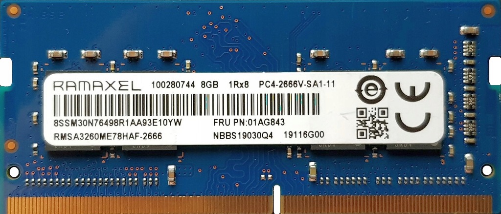 RAMAXEL 8GB PC4-2666V-SA1-11 RMSA3260ME78HAF-2666 - 13058053061 - oficjalne archiwum Allegro