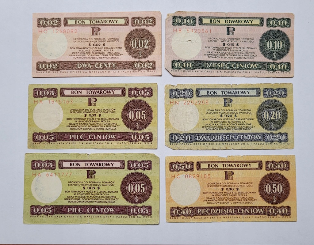 Bony towarowe Pewex 1979 bon 2 do 50 centów (B6) - 13560115632 ...