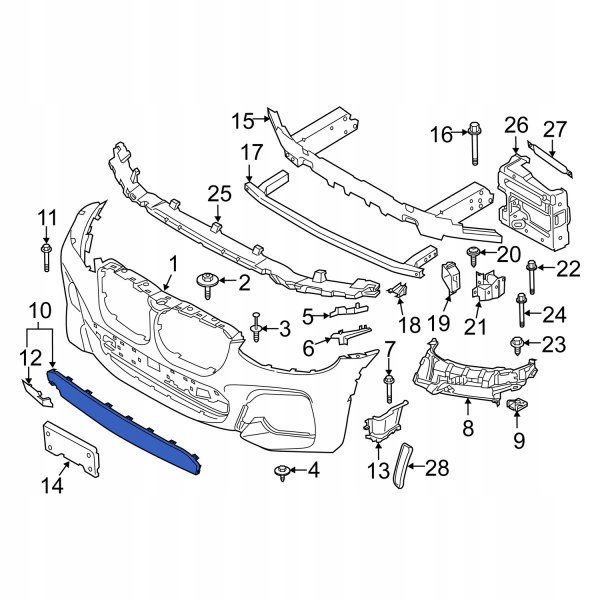 ATRAPA LISTWA BLENDA BMW X3 G01 X4 G02 (M-PAKIET) - 12447867859 ...
