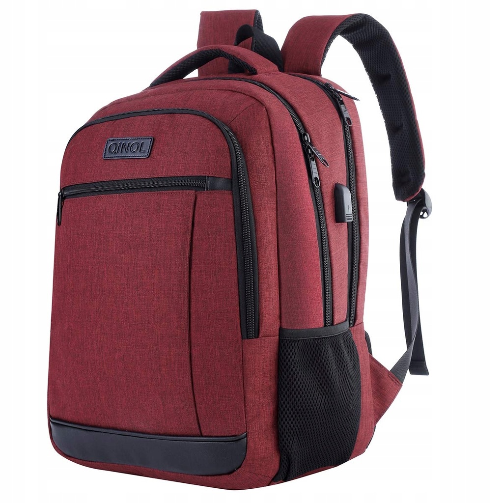 QINOL Podróżniczy Plecak Czarno Czerwony na Laptop - 11022519992 ...