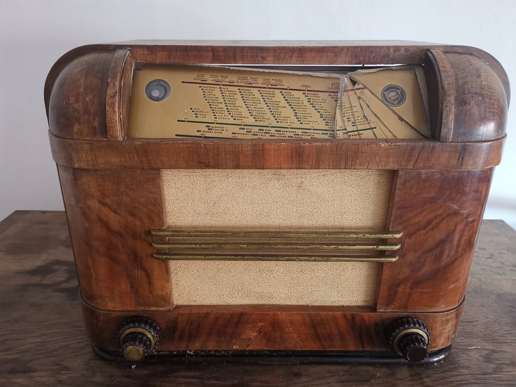 Zabytkowe przedwojenne polskie lampowe radio UNION - 10955860136 ...