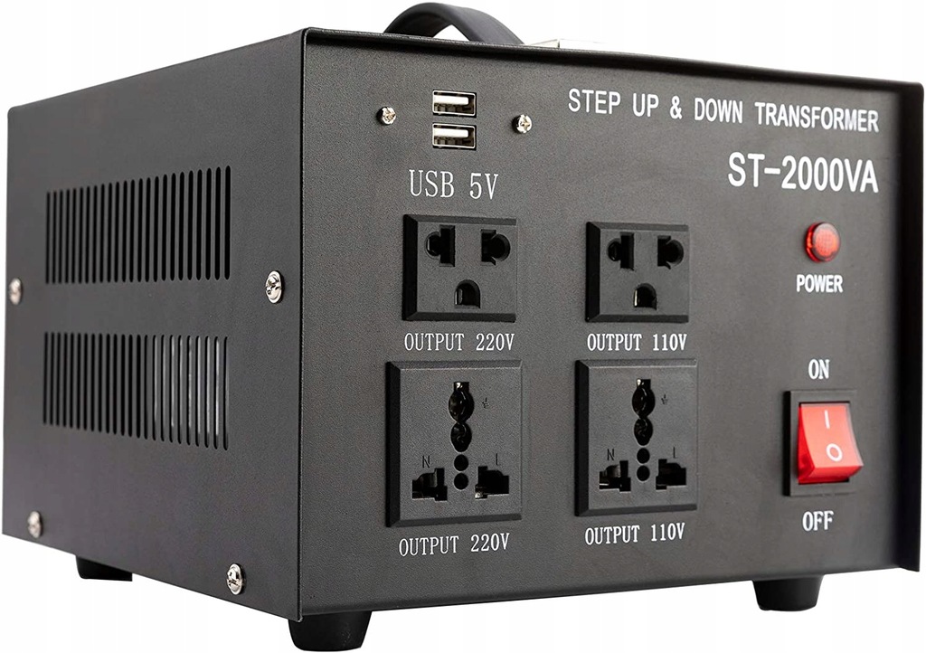 TRANSFORMATOR NAPIĘCIA KONWERTER 110V-220V 2000W - 12868425973 - oficjalne archiwum Allegro