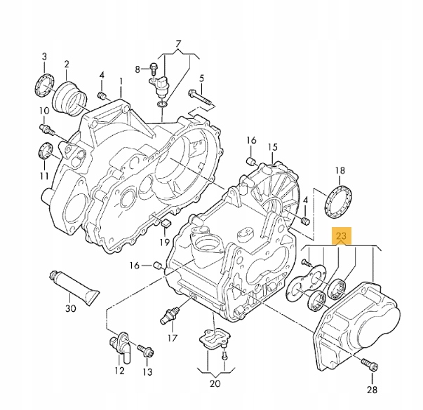 OBUDOWA SKRZYNI BIEGÓW SEAT SKODA VW 02U301201 1.4 - 9934616971 ...