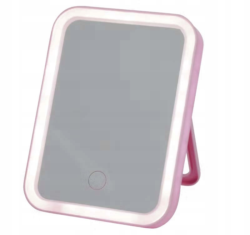 Podświetlane Lusterko Do Makijażu mikro USB LED KOSMETYCZNE Różowe ...