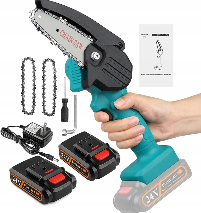 Mini Piła łańcuchowa ENEGON, 4-Calowa, niebieska - 13859337154 ...