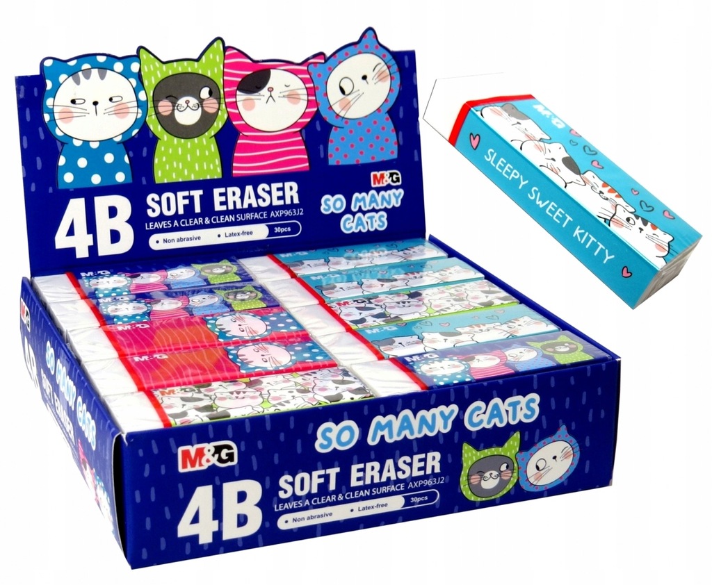 KOTKI Duża Gumka SO MANY CATS do Ścierania M&G - 11095665892 - oficjalne archiwum Allegro