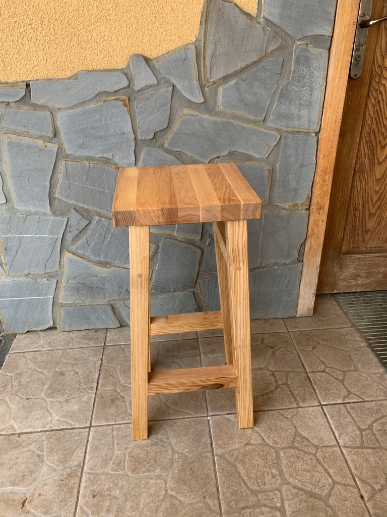 Taboret drewniany Rustykalny - 13032898663 - oficjalne archiwum Allegro