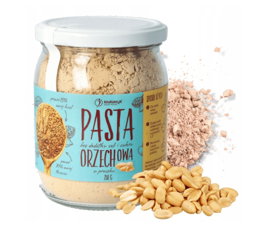 KRUKAM Masło Pasta orzechowe w proszku 100% orzechy arachidowe ...
