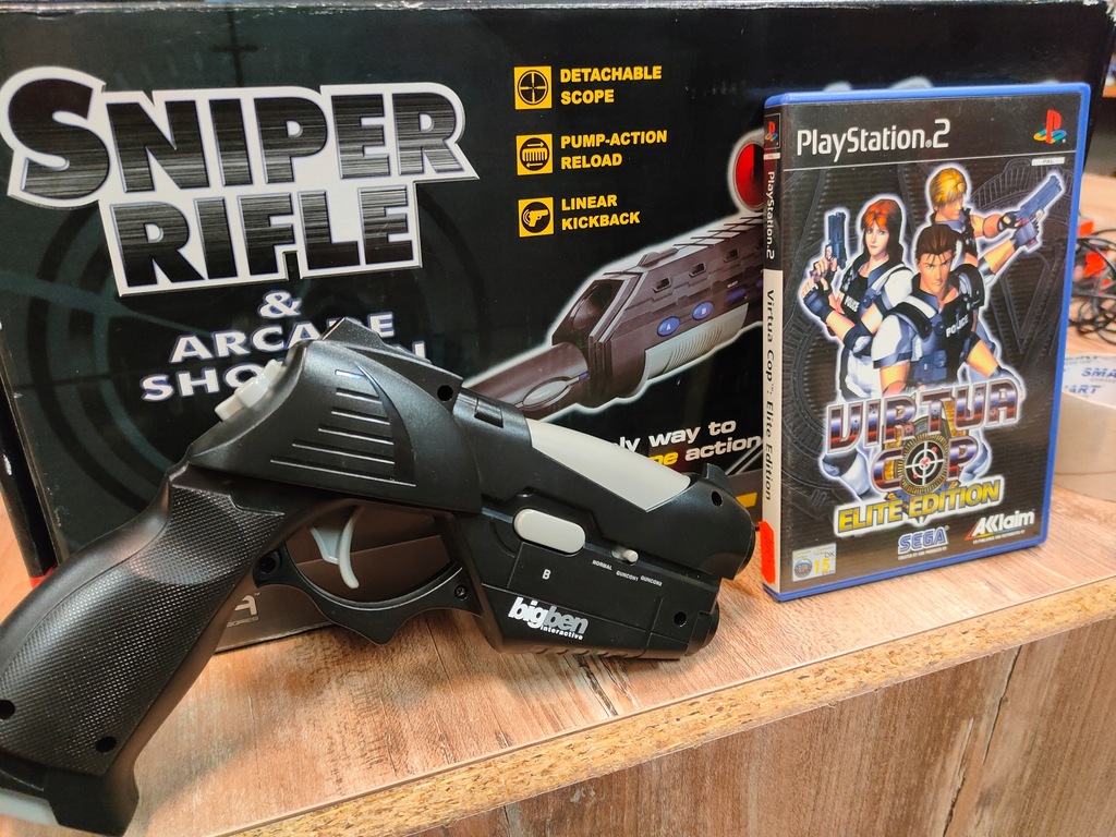 Sniper Rifle Arcade Light Gun + GRA+PISTOLET PS2! - 13434383550 ...
