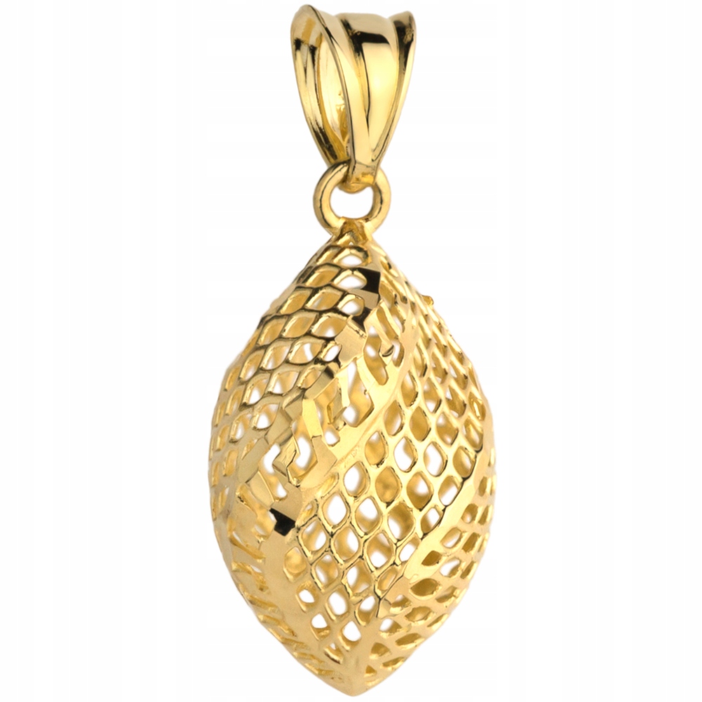 Złota Zawieszka ażurowy owal 3D pr. 585 - 12293685341 - oficjalne ...