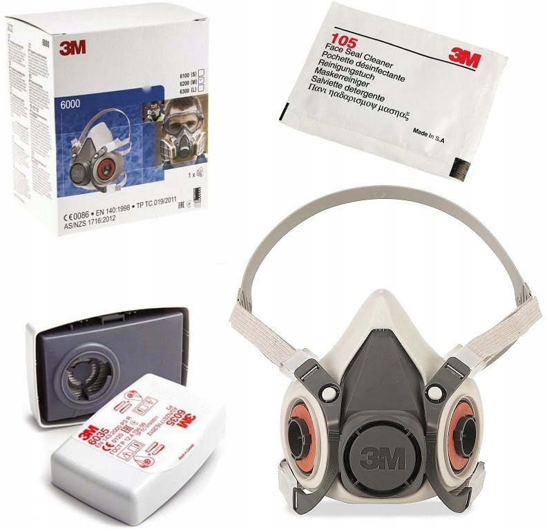Filtry 3m 6035 Przeciw Gazom i Oparom z Maską 6300 - 8752509346 - oficjalne archiwum Allegro
