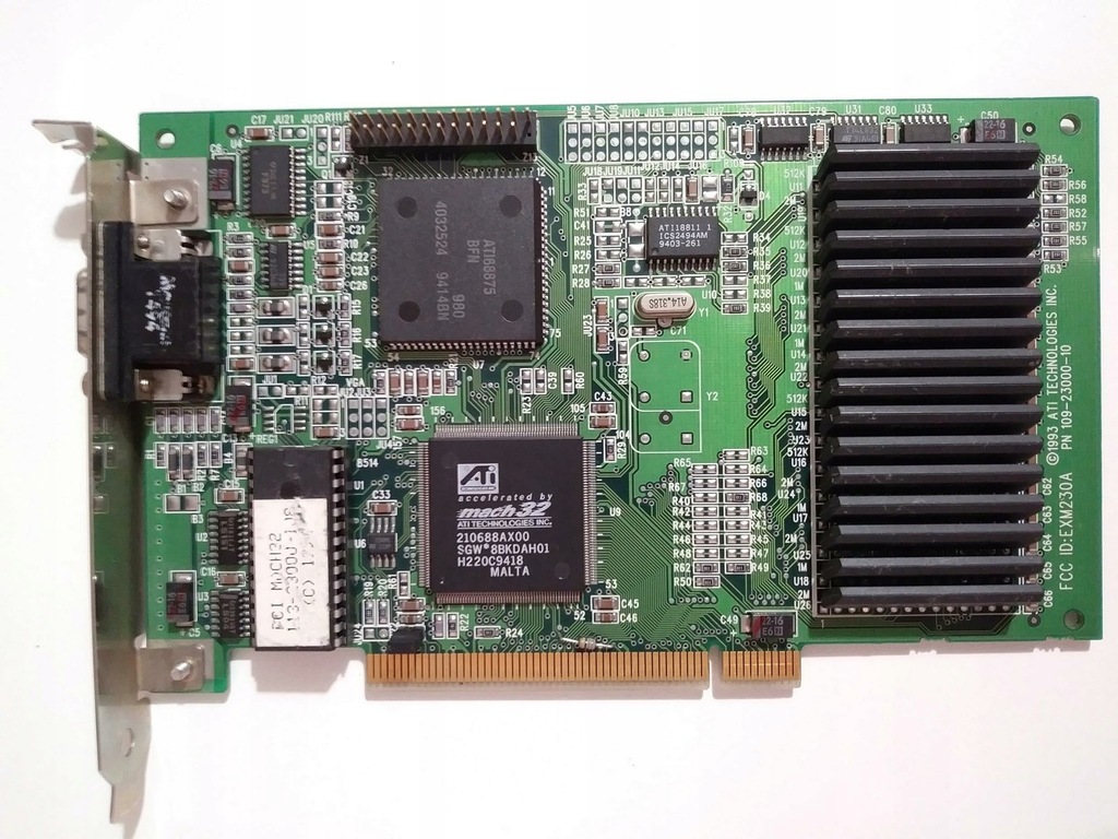 ATI MACH 32 PCI 1993 PCB - pierwsza grafa pod PCI - 11409135275 ...