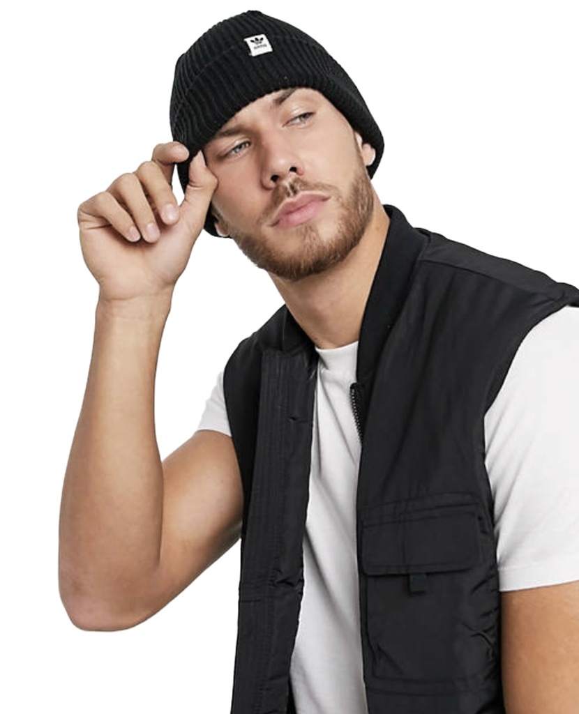 ZIMOWA CZAPKA MĘSKA BAWEŁNIANA BEANIE ADIDAS ORIGINALS NA ZIMĘ CZARNA ...