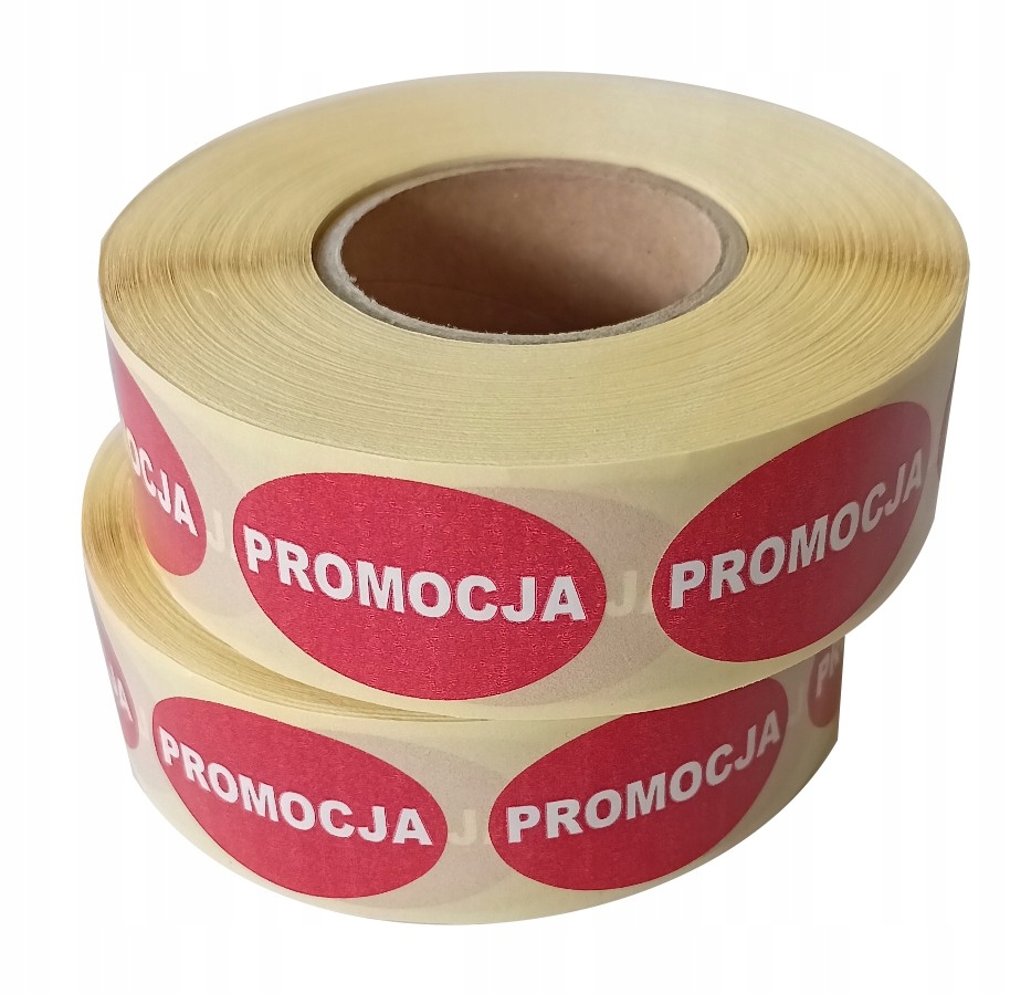 Etykiety naklejki PROMOCJA samoprzylepna owalx1000 - 12835406507 ...