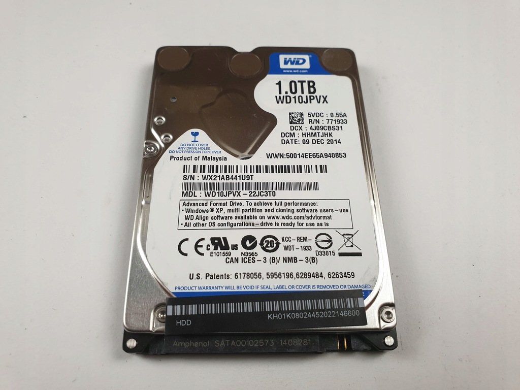 WD 2,5' HDD 1TB 5400RPM (2047909) - 13010521220 - oficjalne archiwum Allegro