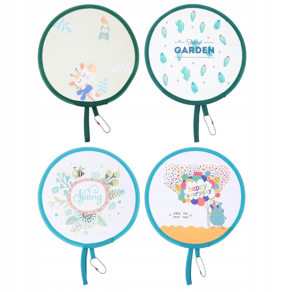 Cartoon Foldable Fan Hand Crank Handheld 4 Pcs - 14183176944 ...