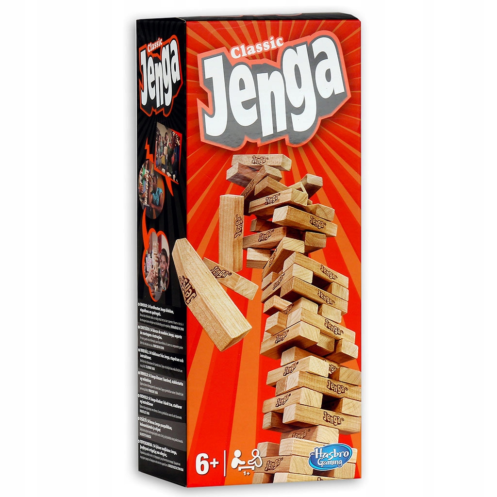 Jenga Gra Planszowa Classic Oryginalna Hasbro - 11312627518 - oficjalne ...