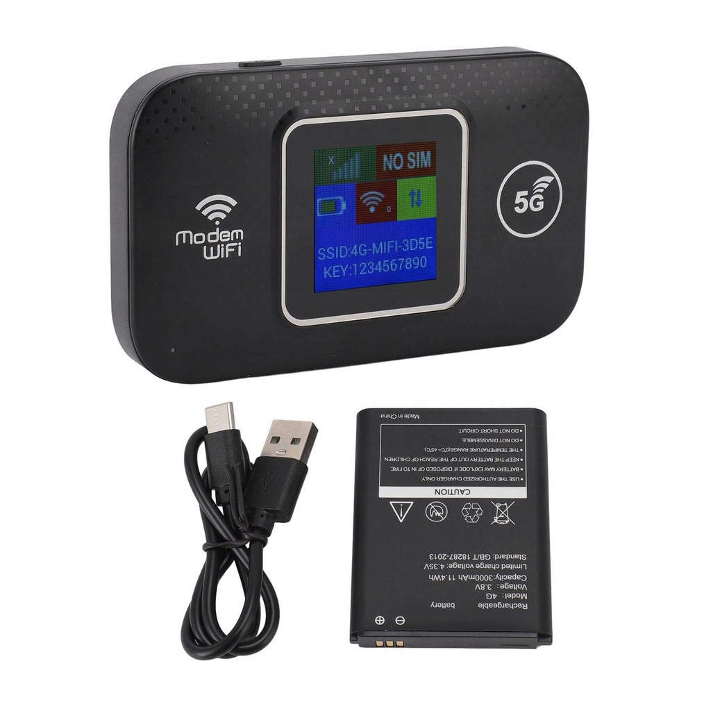MOBILNY PRZENOŚNY ROUTER MODEM 4G LTE SIM WI-FI 300MBPS 3000MAH CZARNY ...