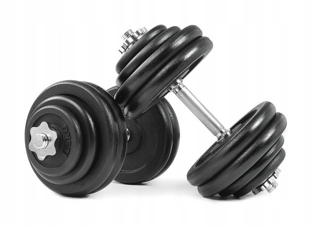 Zestaw hantli 2x30kg żeliwne hantle regulowane - 10976867287 ...
