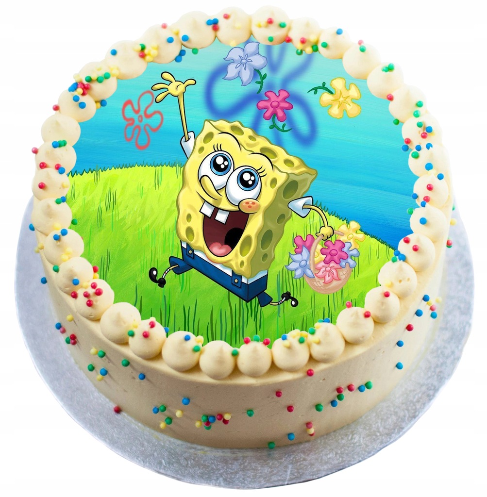 OPŁATEK NA TORT SPONGEBOB PATRYK SKALMAR KRAB 300 WZORÓW + GRATIS IMIE ...
