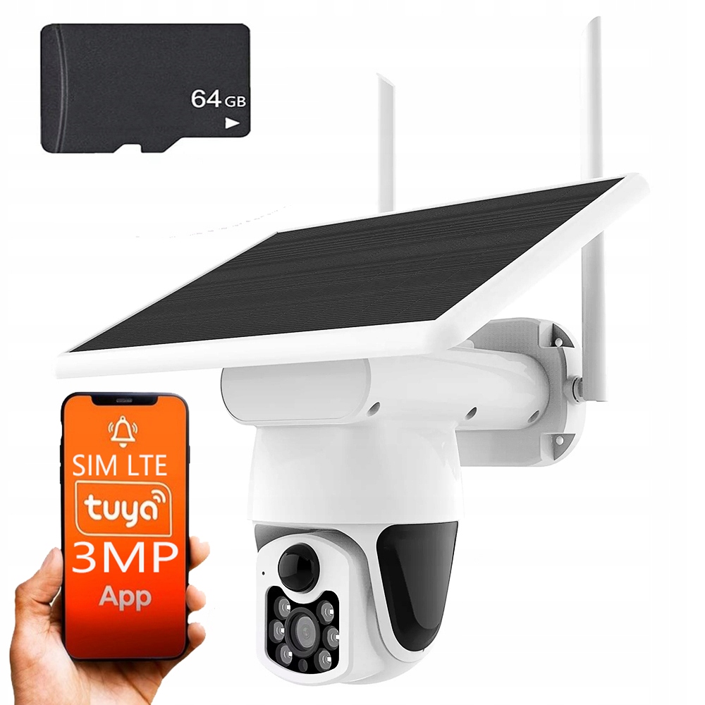 Kamera Solarna Obrotowa IP GSM 4G LTE SIM 3MP - 15717481665 - oficjalne archiwum Allegro