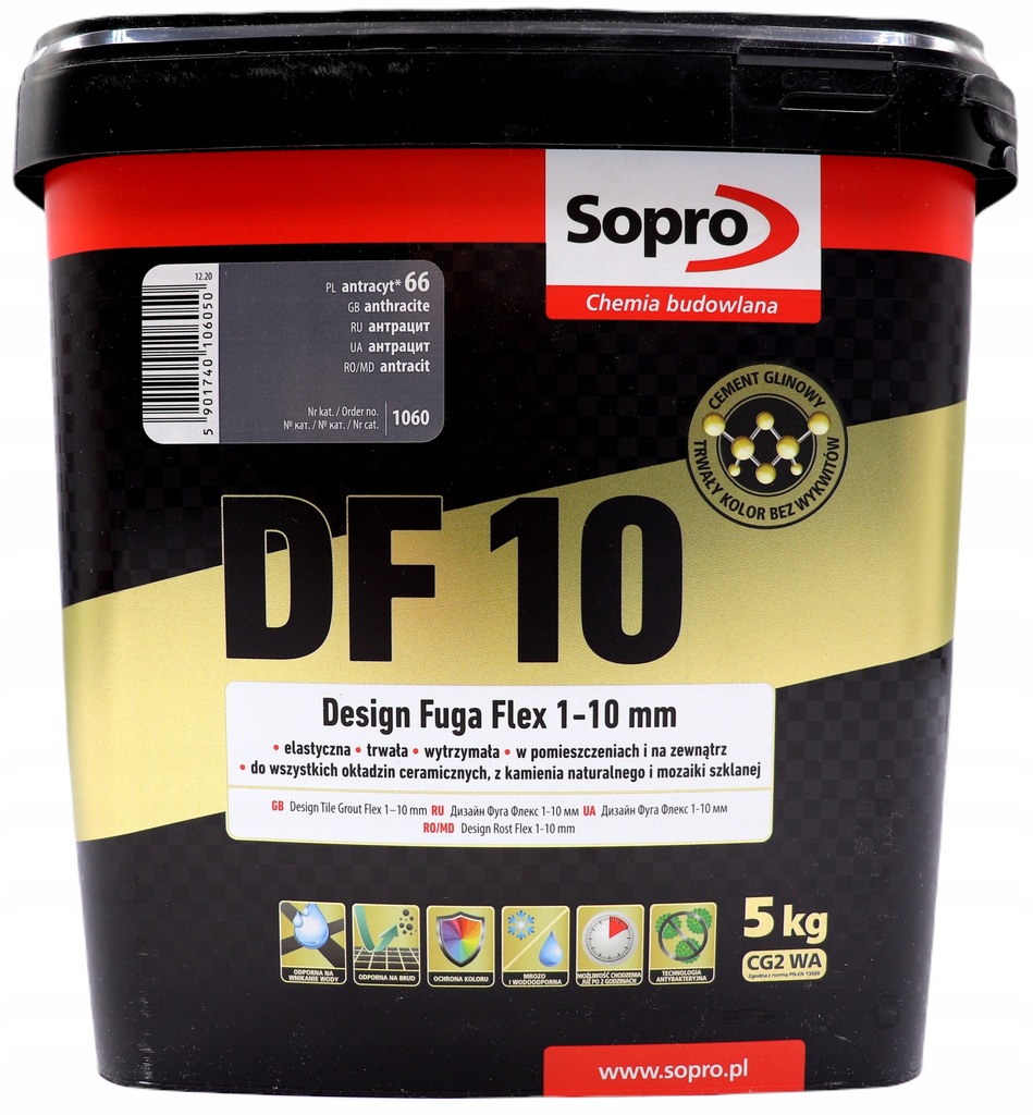 SOPRO DEKORACYJNA FUGA DF10 ANTRACYT 66 5 KG - 12575798374 - oficjalne archiwum Allegro
