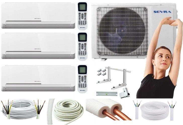 KLIMATYZACJA SEVRA MULTISPLIT 3 x 2,6 kW ZESTAW - 12370812679 - oficjalne archiwum Allegro