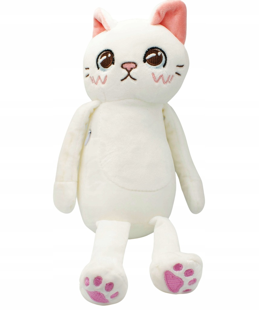 MASKOTKA PLUSZAK KOT 30 CM PLUSZOWY KOTEK BIAŁY - 13979137876 ...