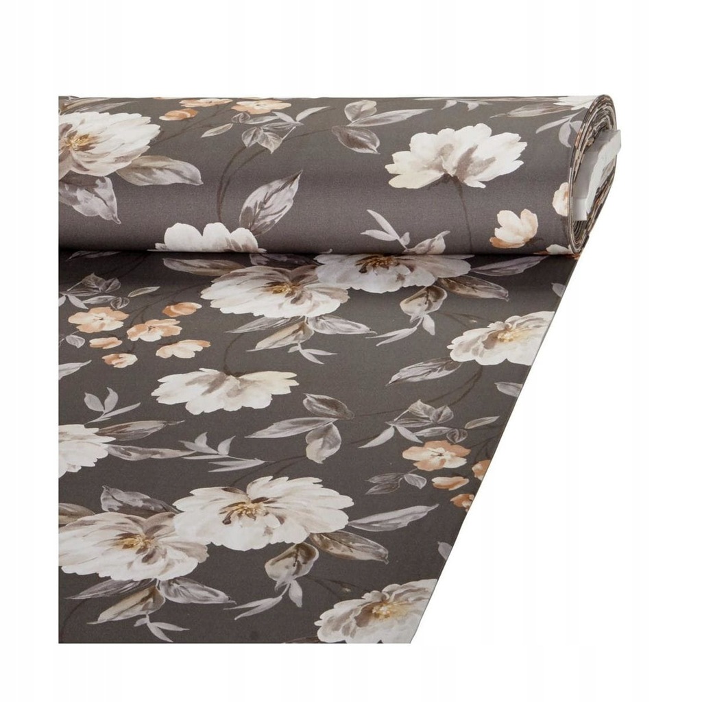 Tkanina na mb TIMLESSA szara w kwiaty szer. 140 cm - 10978139852 - oficjalne archiwum Allegro